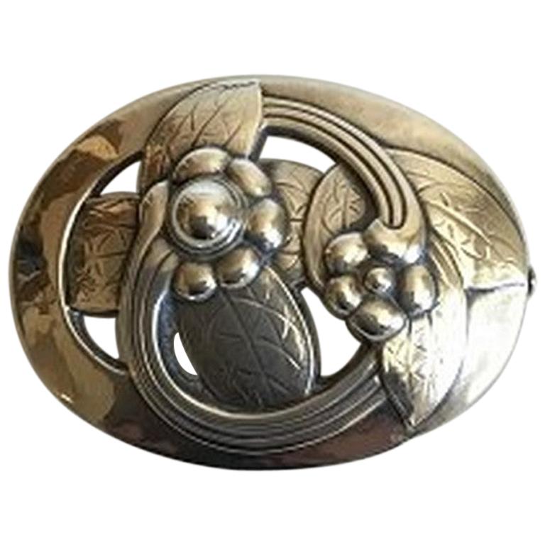 Georg Jensen Sterling Silver Brooch No 65 at 1stDibs