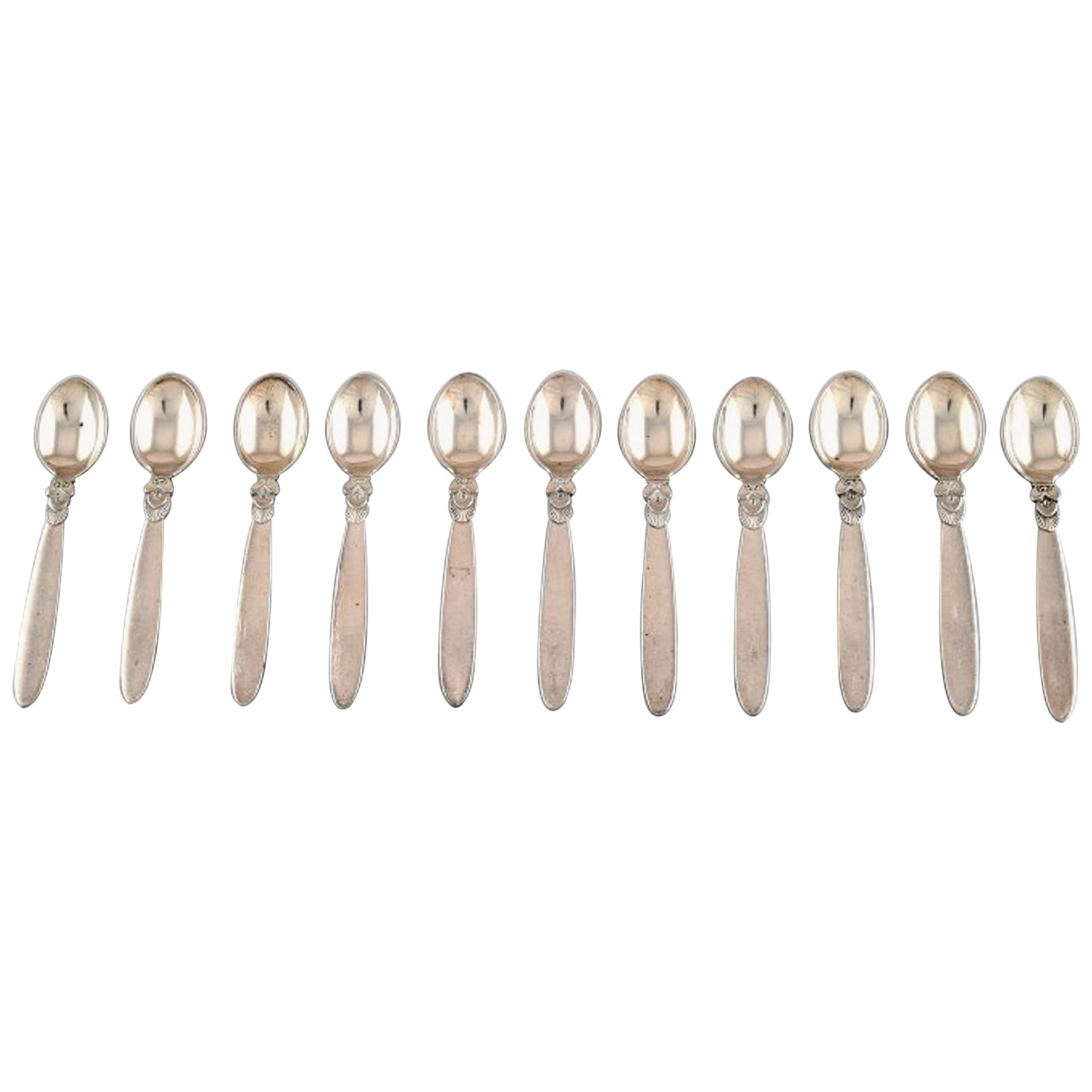 Georg Jensen Sterling Silver 'Cactus' Cutlery, Mocha Spoon, 11 Pieces ...