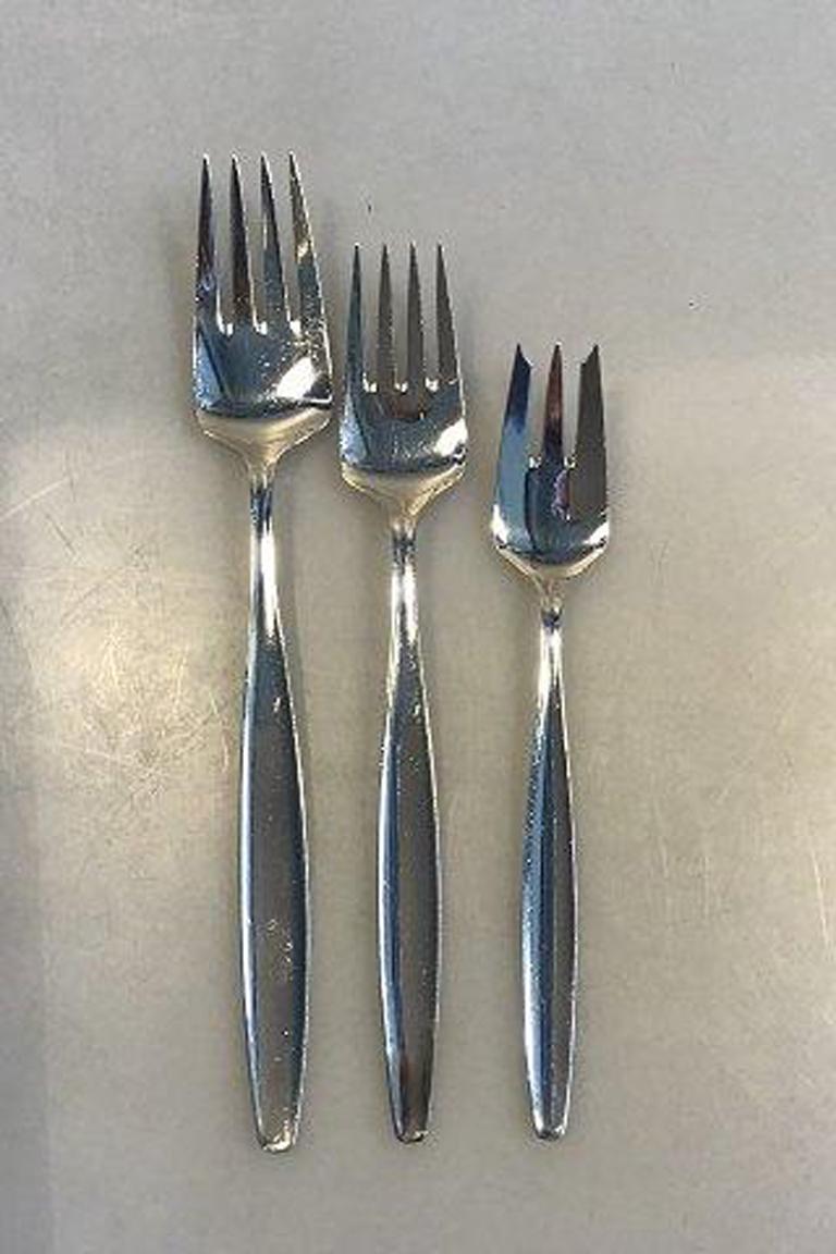 Georg Jensen Sterling Silver Cypress Set for 6 People '54 pcs' For Sale ...