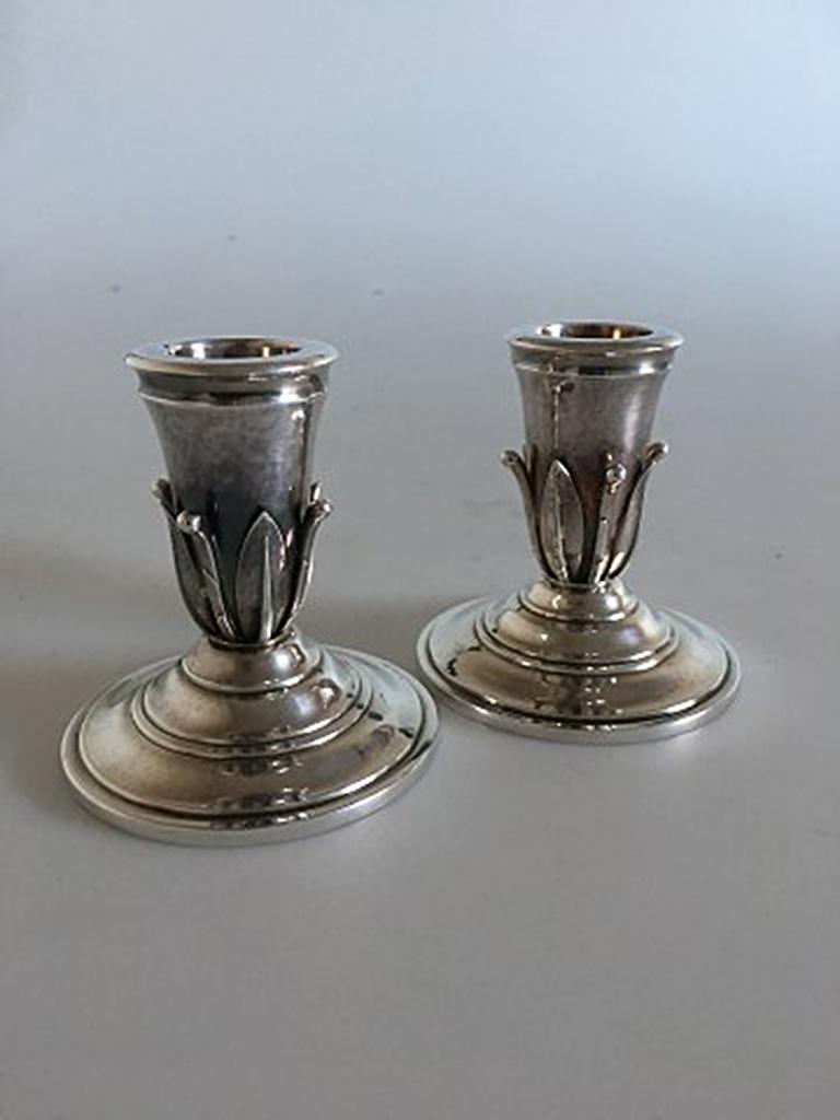 Georg Jensen Sterling Silver Johan Rohde Candlesticks #612 For Sale at ...