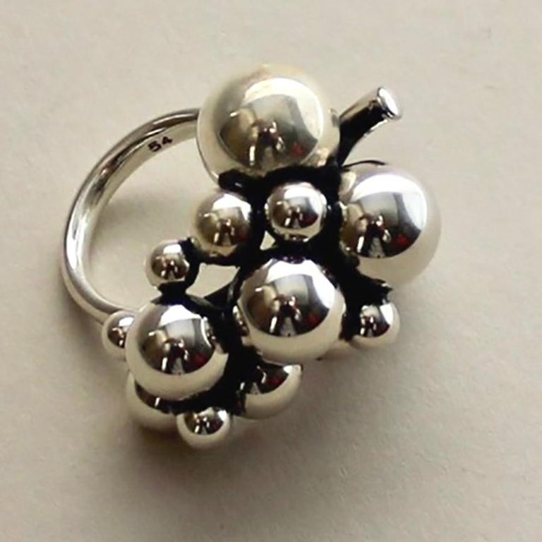 Georg Jensen Sterling Silver Large Grape Ring (Size 7.5) For Sale at ...