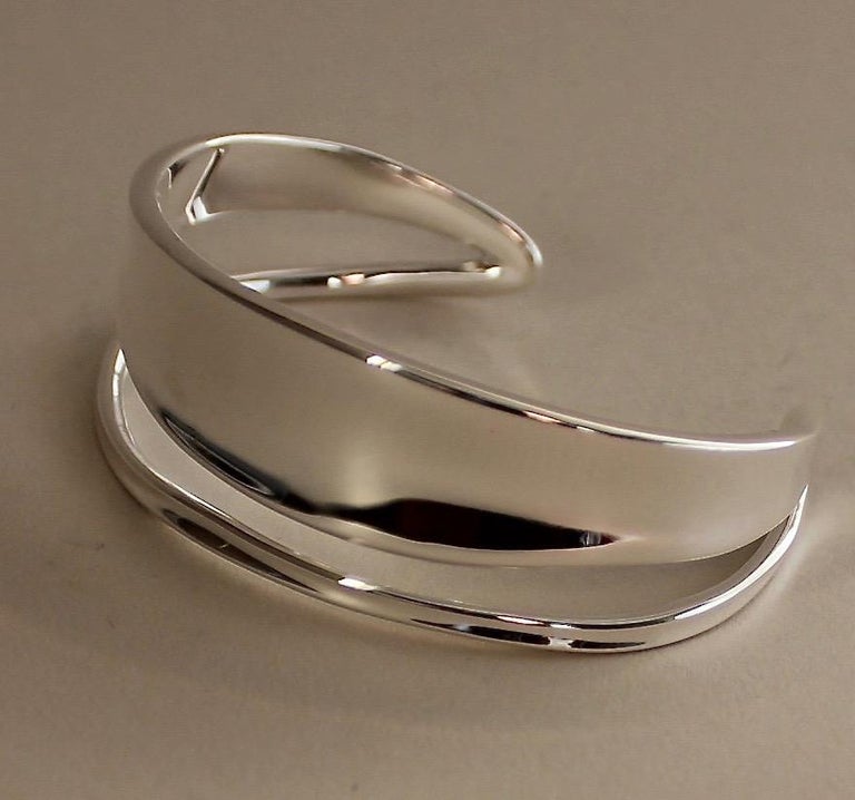 Georg Jensen Sterling Silver "Marcia" Cuff Bracelet Medium For Sale at ...