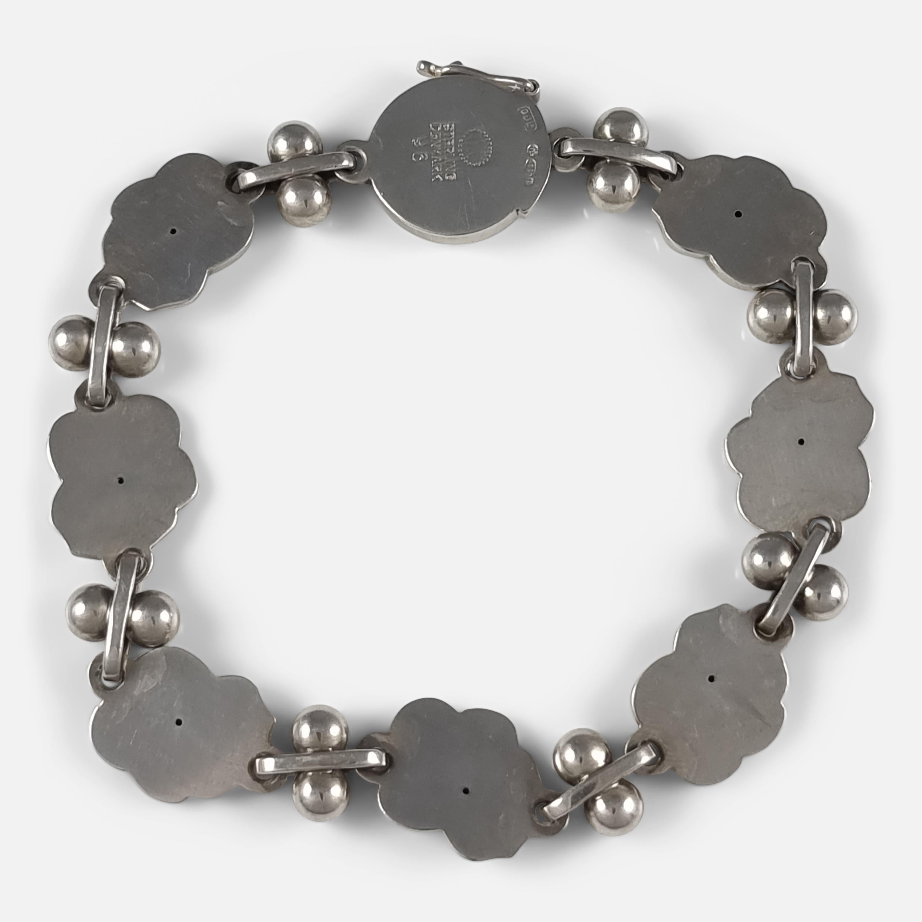 Georg Jensen Sterling Silver 'Moonlight Grapes' Bracelet #96 at 1stDibs