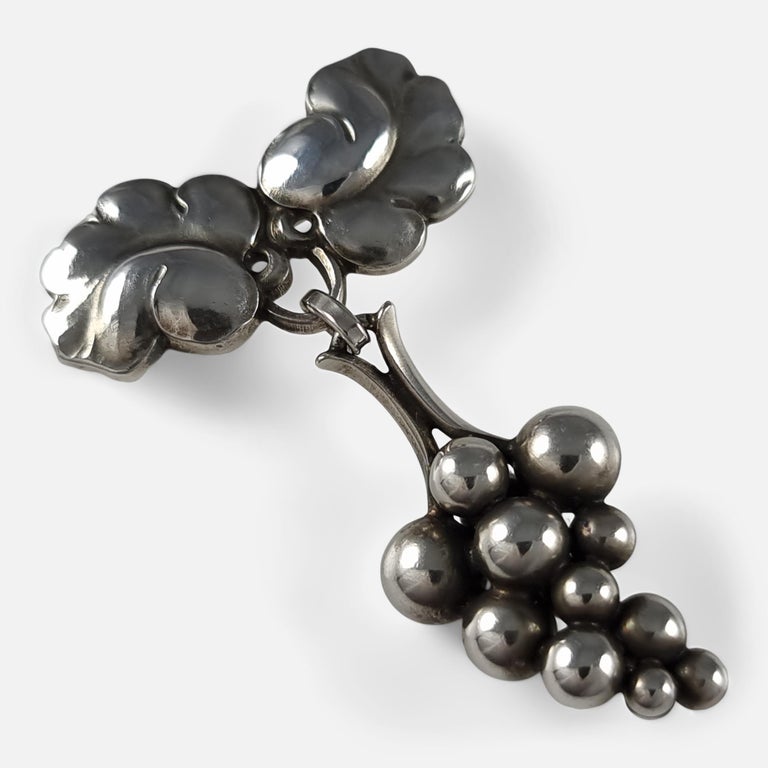 Georg Jensen Sterling Silver Moonlight Grapes Brooch #217B For Sale at ...