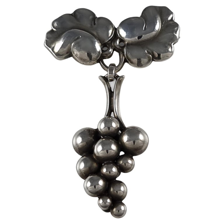Georg Jensen Sterling Silver Moonlight Grapes Brooch #217B For Sale at ...