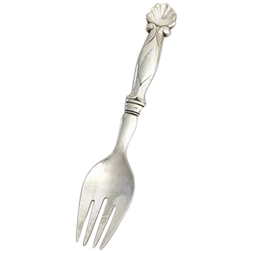 Georg Jensen Sterling Silver Ornamental Serving Fork #42 For Sale at ...