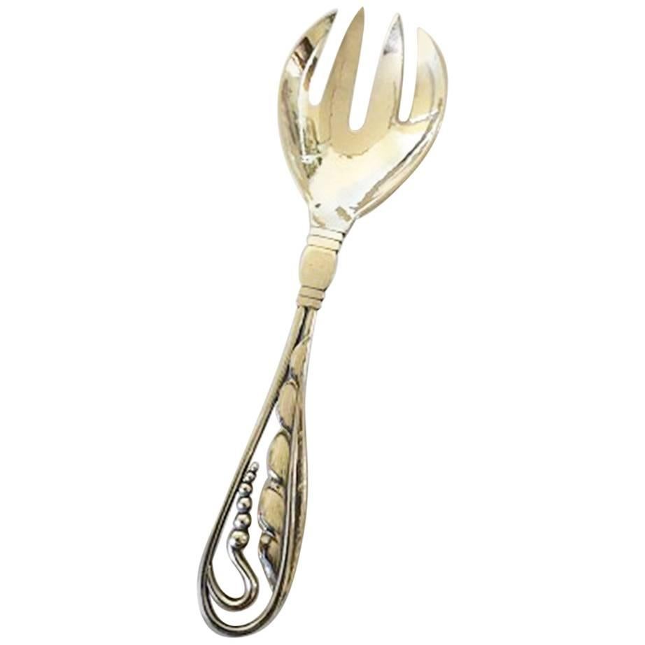 Georg Jensen Sterling Silver Ornamental Serving Fork #54 For Sale at ...