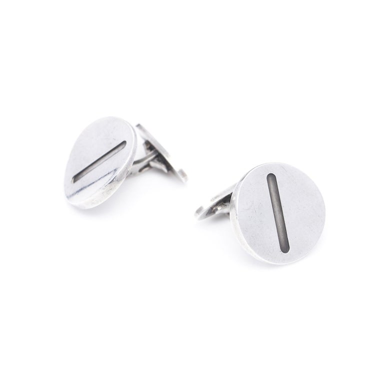 Georg Jensen Sterling Silver Pair of Cufflinks, Design Number 105 For ...