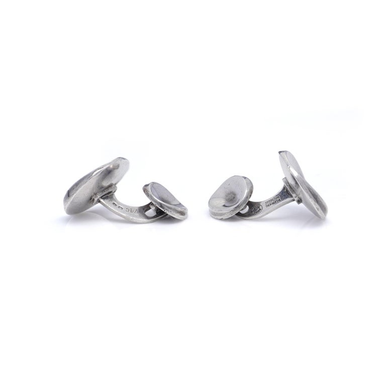 Georg Jensen sterling silver pair of cufflinks, design number 74C For ...