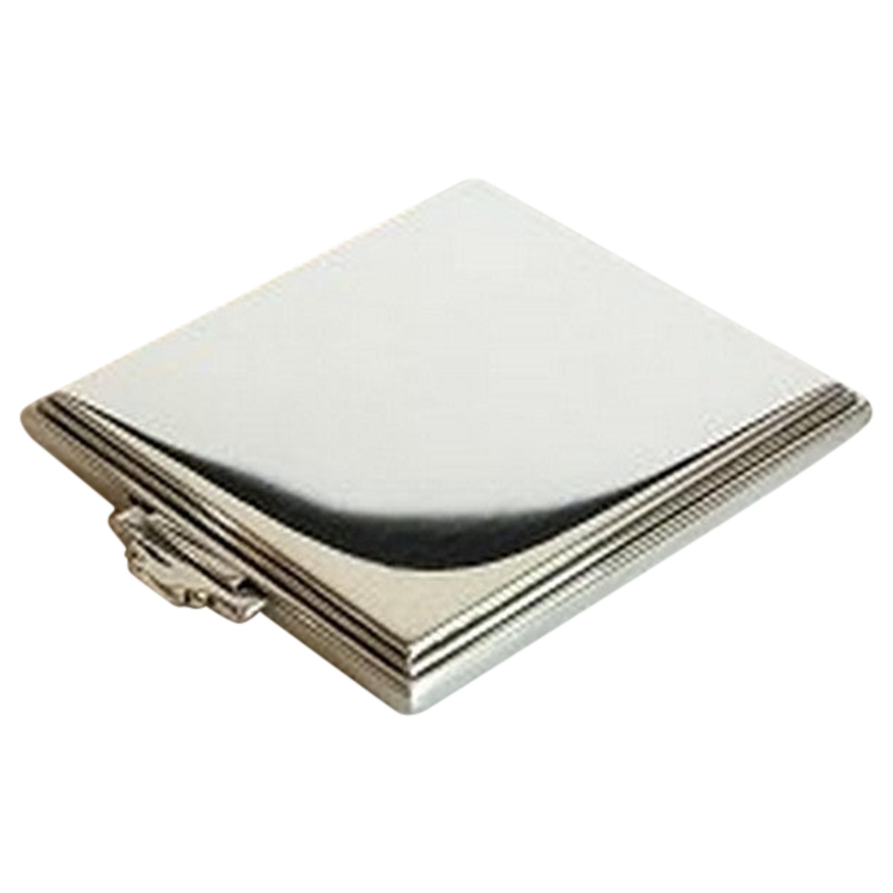 Georg Jensen Art Deco Powder Box in Sterling Silver with Interior ...