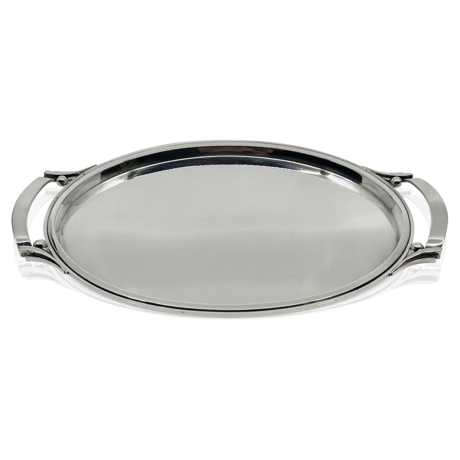 Georg Jensen Sterling Silver Pyramid Art Deco Tray 600H For Sale at 1stDibs