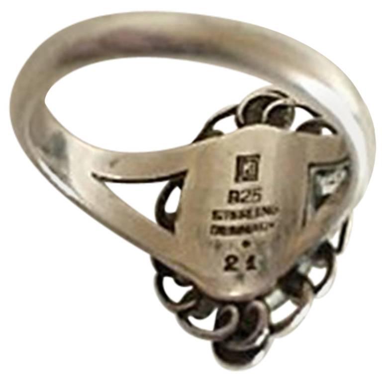 Georg Jensen Sterling Silver Ring No. 21 For Sale at 1stDibs