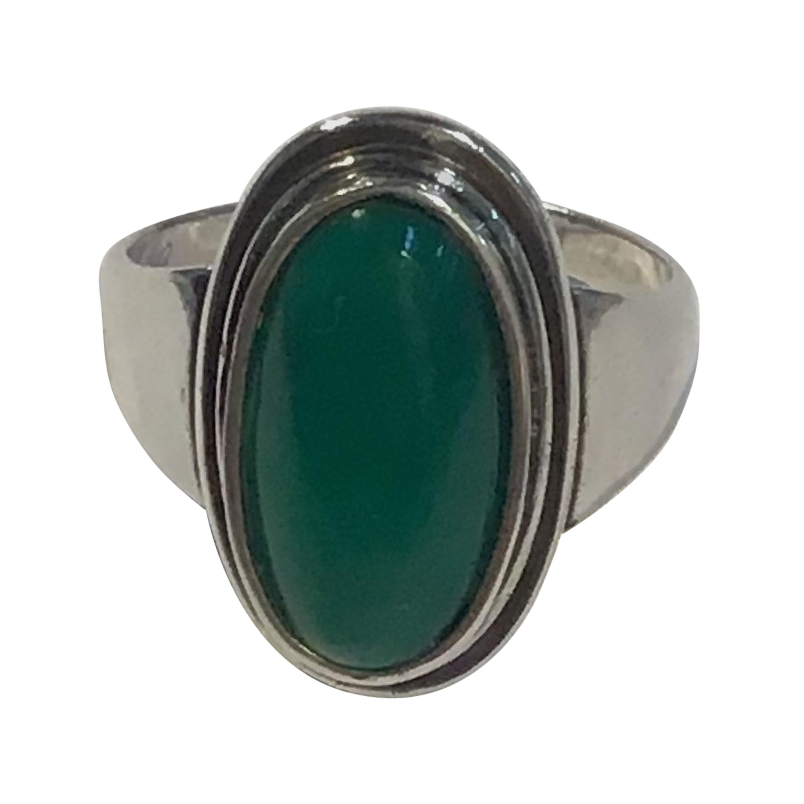 Georg Jensen Sterling Silver Sphere Ring No 473 with Black Agate For ...