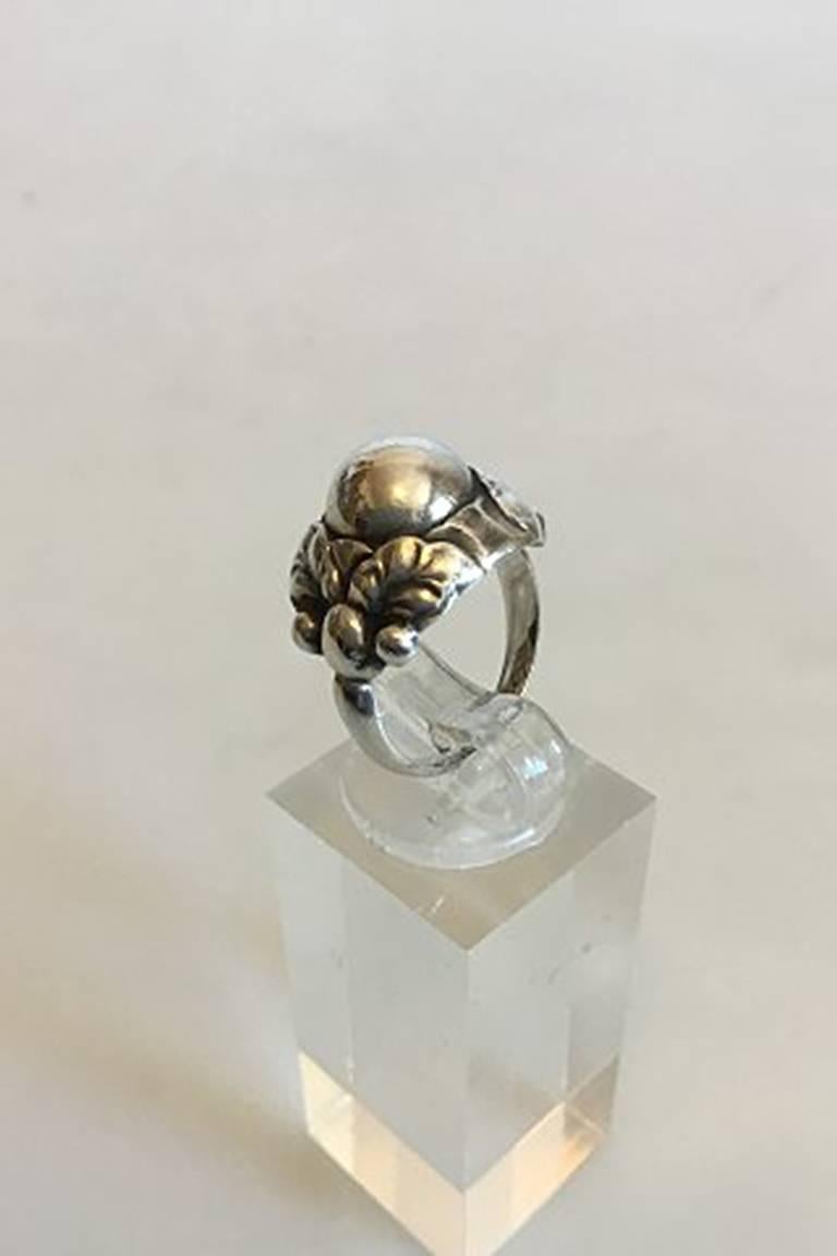 Georg Jensen Sterling Silver Ring with Silver Stone No 11 B For Sale at ...