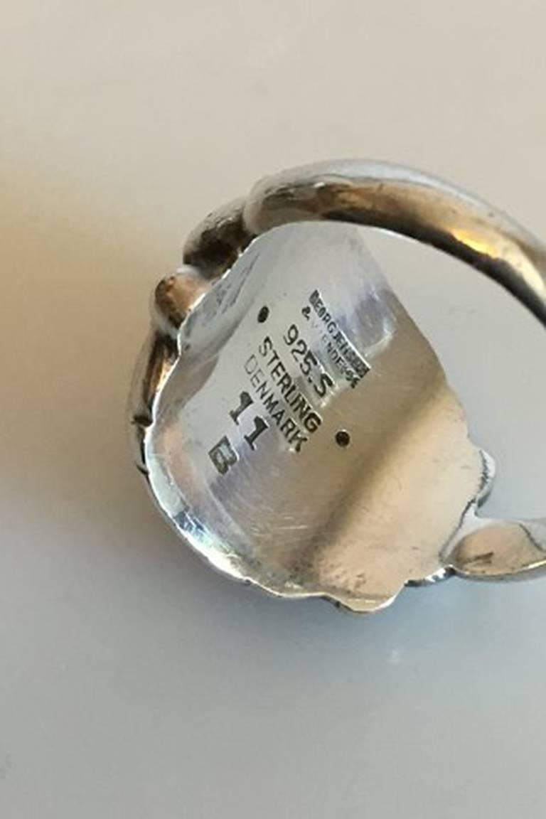 Georg Jensen Sterling Silver Ring with Silver Stone No 11 B For Sale at ...