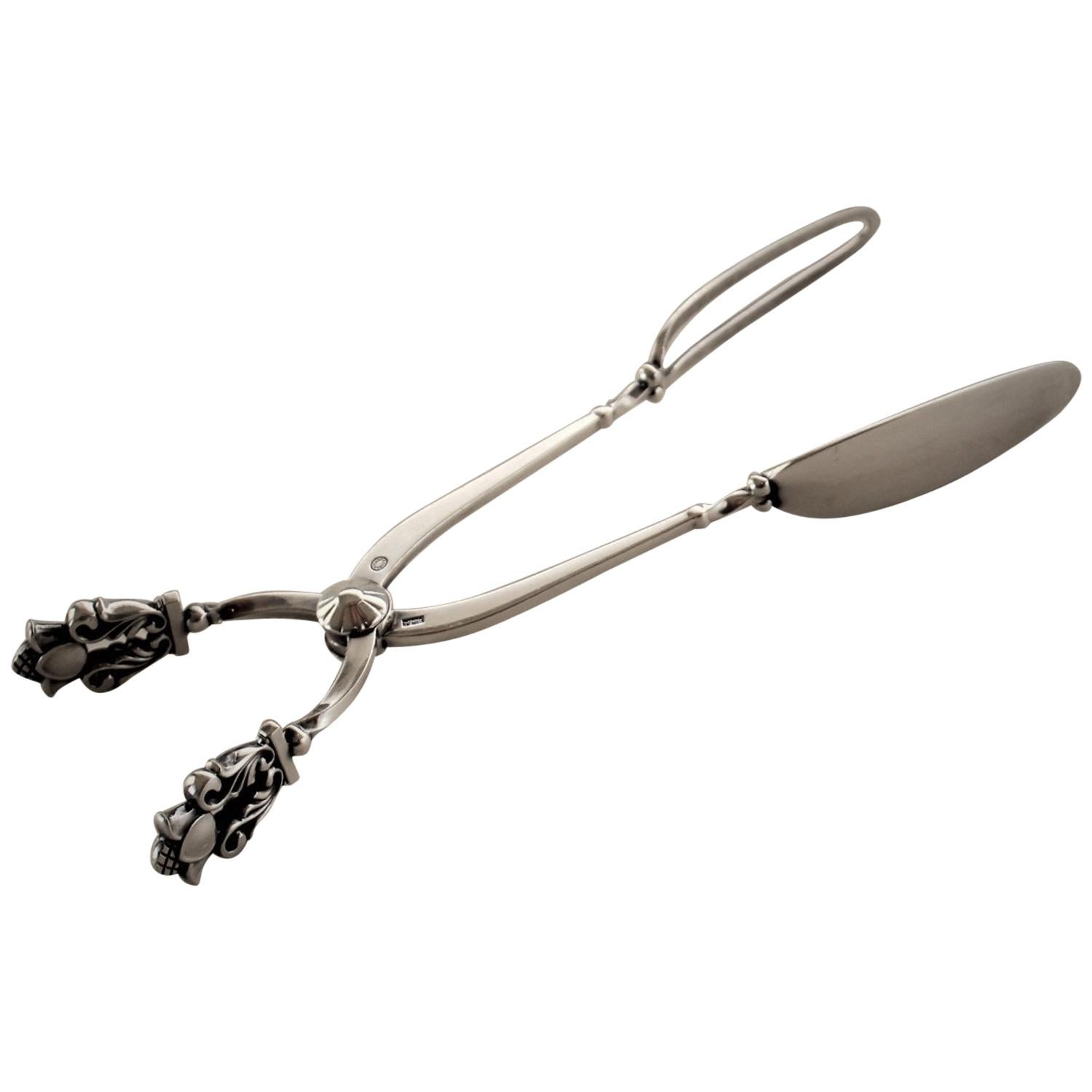 Georg Jensen Sterling Silver Sandwich Tongs For Sale at 1stDibs