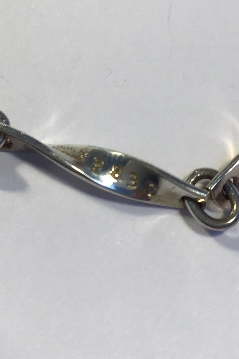 Georg Jensen Sterling Silver Segmented Necklace No 283C at 1stDibs