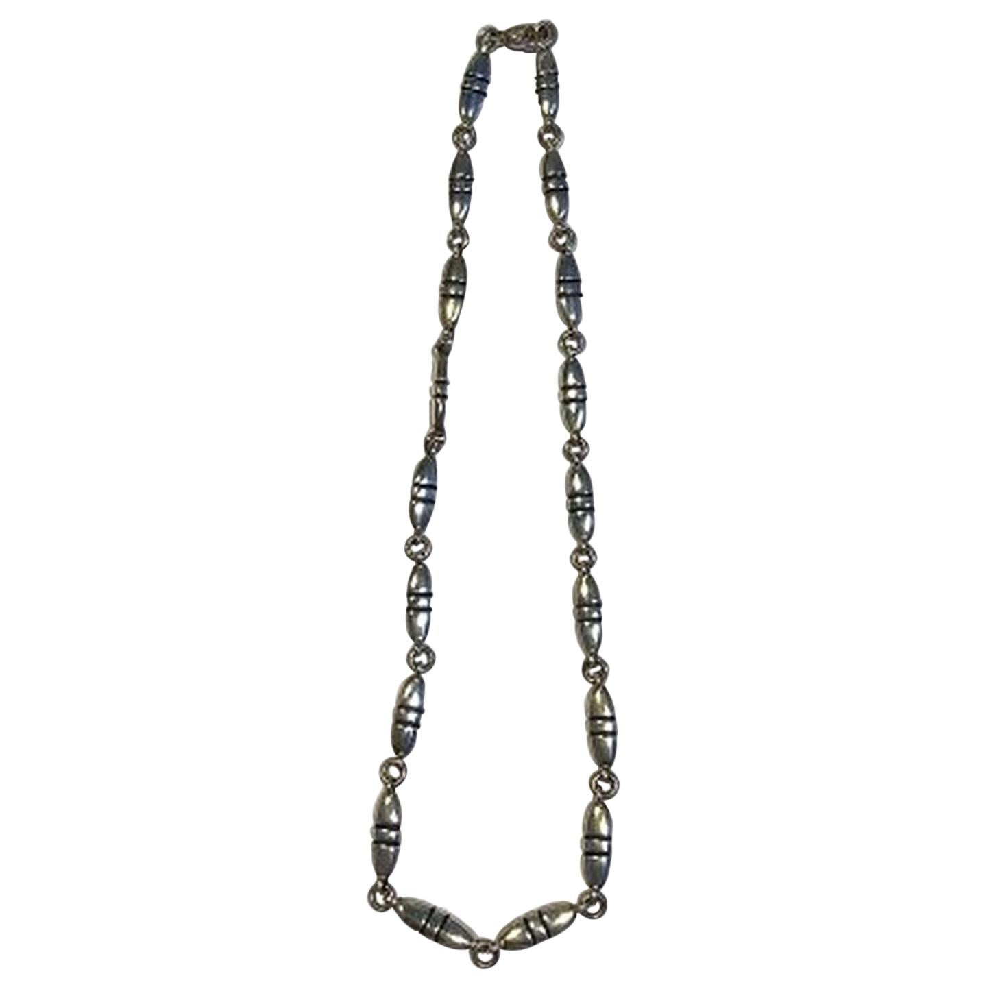 Georg Jensen Sterling Silver Segmented Necklace No 283C at 1stDibs