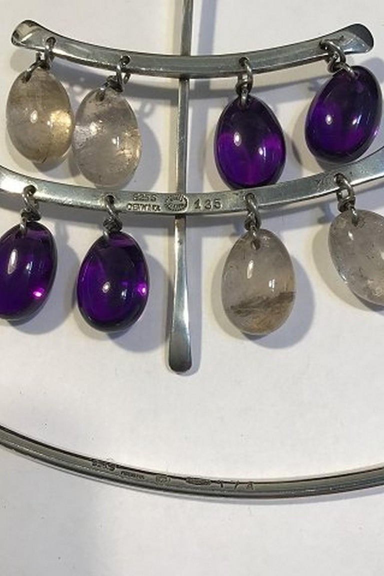 Georg Jensen Sterling Silver Torun Neck Ring No 174 and Pendant No 135 ...
