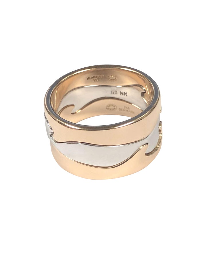Georg Jensen Two-Color Gold Fusion Puzzle Ring by Nina Koppel at ...