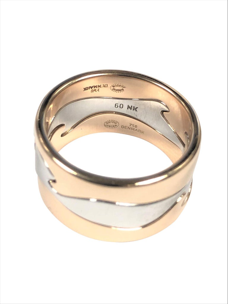 Georg Jensen Two-Color Gold Fusion Puzzle Ring by Nina Koppel at ...