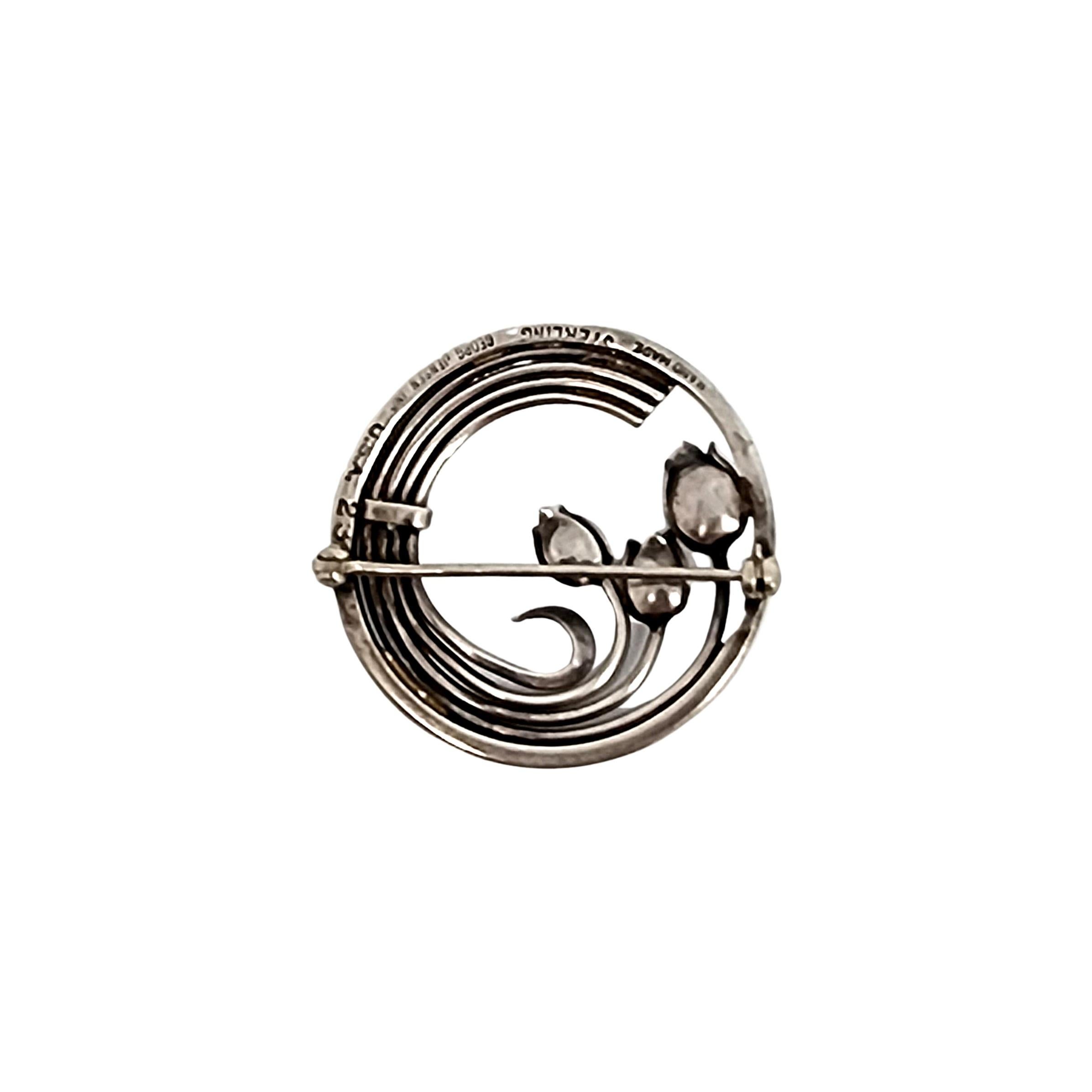 Georg Jensen USA Sterling Silver 23 Round Circle Tulip Pin/Brooch ...