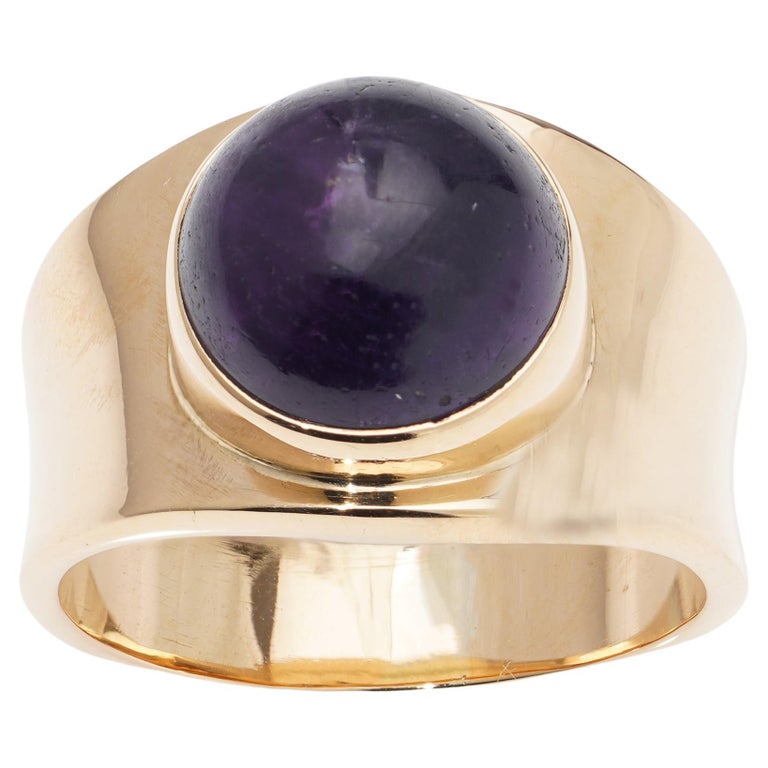 Georg Jensen Vintage 18k.Yellow Gold Ring, Set with 3.00ct Cabochon ...