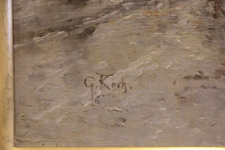 Georg Koch - Georg Koch 1857-1936, "At the horse market" Oil on canvas ...