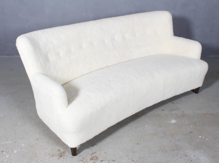 Georg Kofoed Three-Seat Sofa in Lambwool, 1940s at 1stDibs