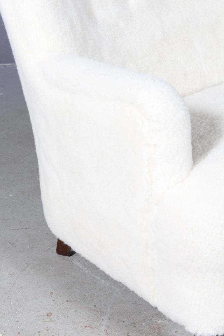 Georg Kofoed Three-Seat Sofa in Lambwool, 1940s at 1stDibs