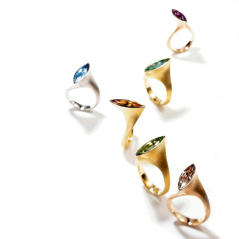 Georg Spreng - Twist Ring 18 Karat Yellow Gold with Green Tourmaline ...