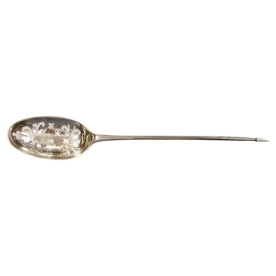 George II Small Cast Rococo Silver Mote Spoon at 1stDibs