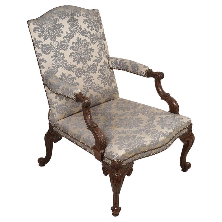 George 11 style Mahogany Gainsborough arm chair For Sale at 1stDibs