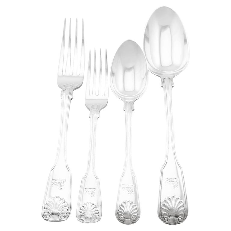 George Adams Victorian Sterling Silver Canteen of Cutlery for 12 ...