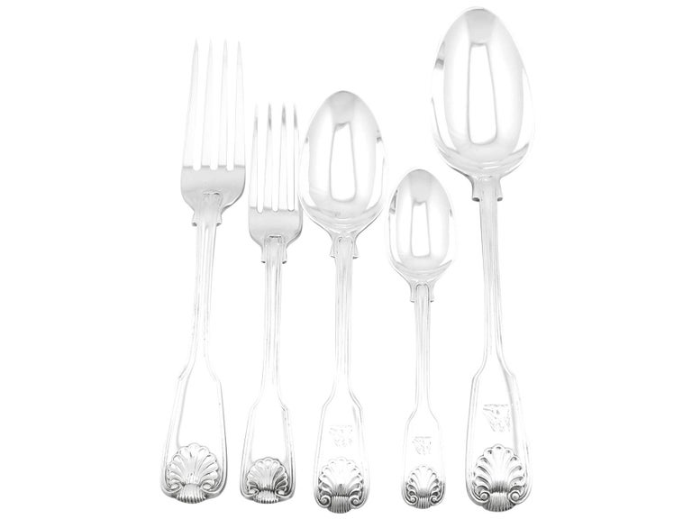 George Adams Victorian Sterling Silver Canteen of Cutlery for 6 Persons ...