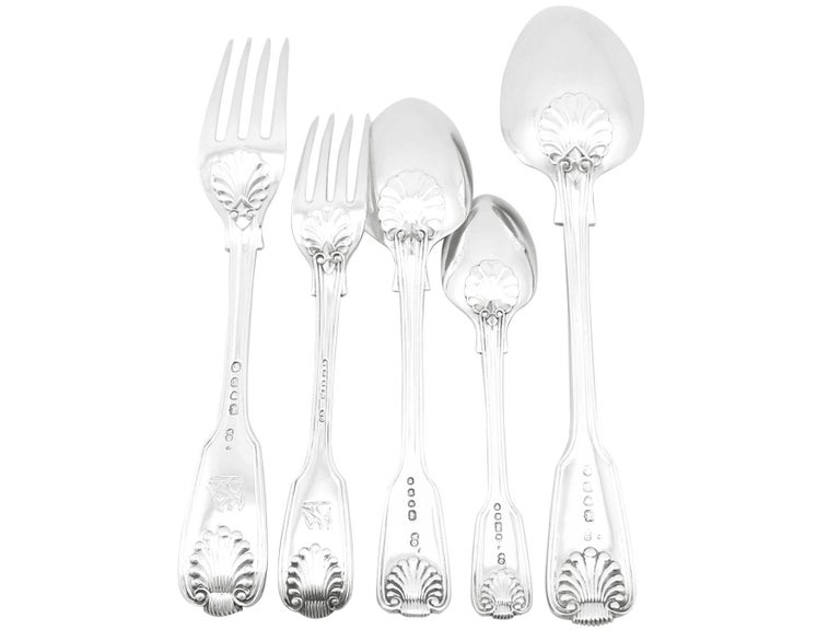 George Adams Victorian Sterling Silver Canteen of Cutlery for 6 Persons ...