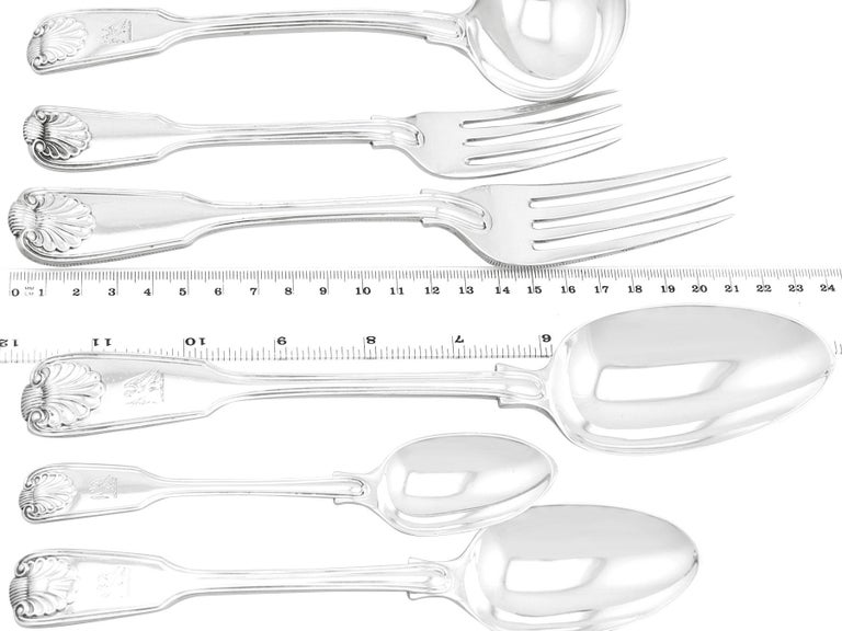 George Adams Victorian Sterling Silver Canteen of Cutlery for 6 Persons ...