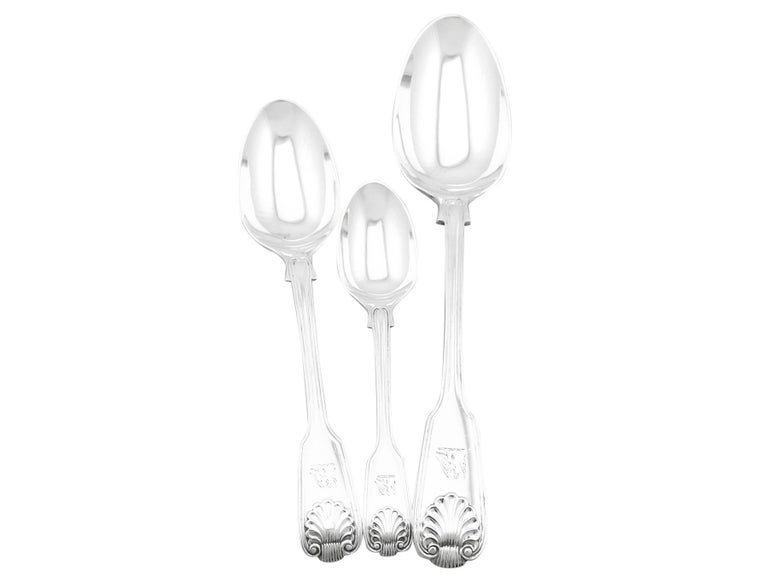 George Adams Victorian Sterling Silver Canteen of Cutlery for 6 Persons ...