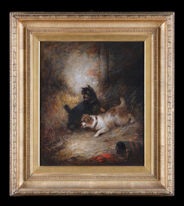 George Armfield - Two Terriers in a Barn at 1stDibs