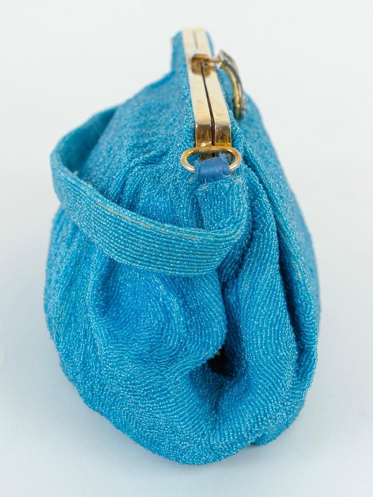 George Baring Turquoise Micro Bead and Jewel Pochette Evening Bag ...