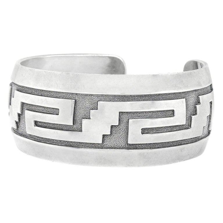 George Begay Sterling Silver Modernist Cuff Navajo, c1990s For Sale at ...