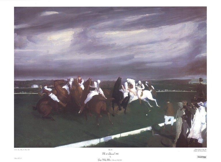 1983 After George Bellows 'Polo at Lakewood' Brown Offset Lithograph ...