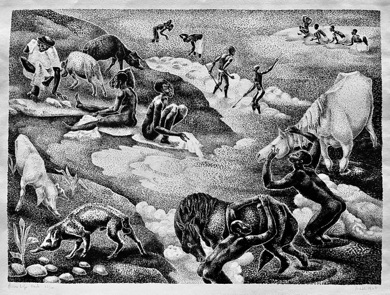 George Biddle - River Life, Haiti, 1928 For Sale at 1stDibs