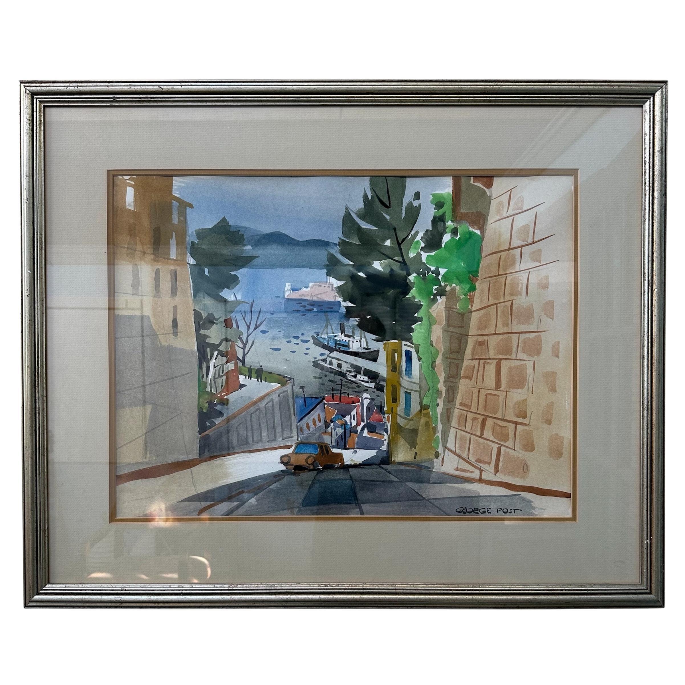 Original Phillip Colbert Horse and Buggy Street Scene Watercolor For ...