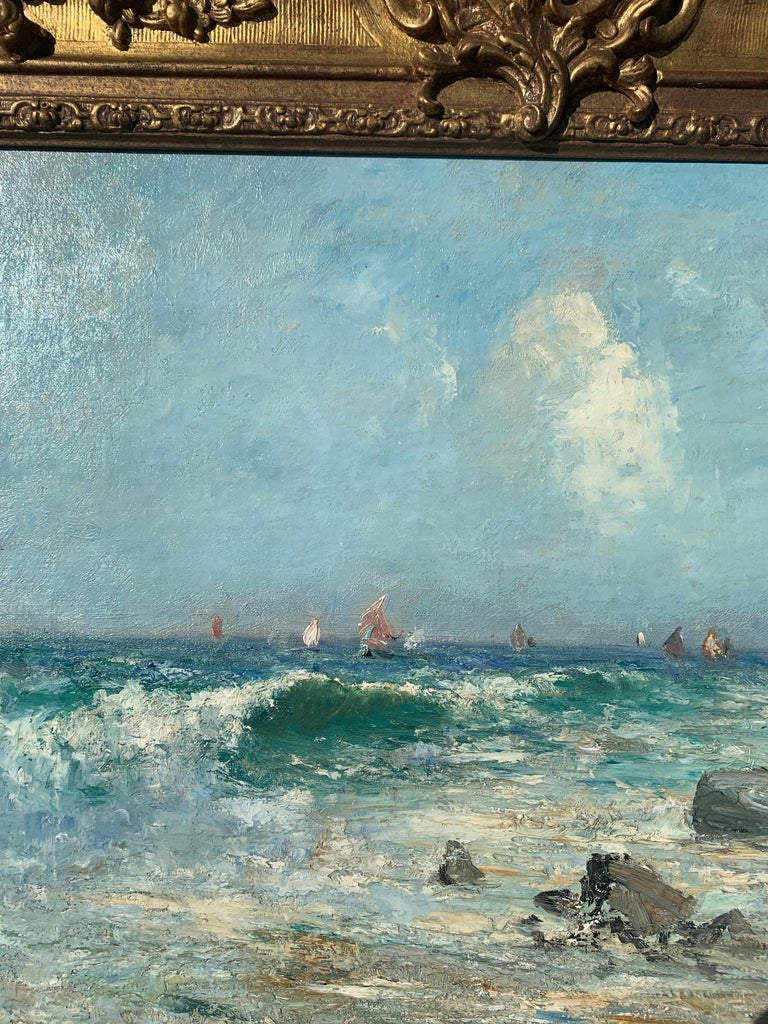 George Boyle - 19th century English impressionist, seascape beach off ...