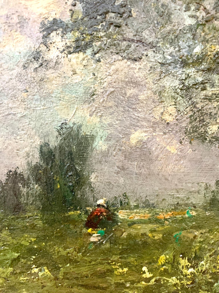 George Boyle - 19th century English oil impressionist scene of a French ...