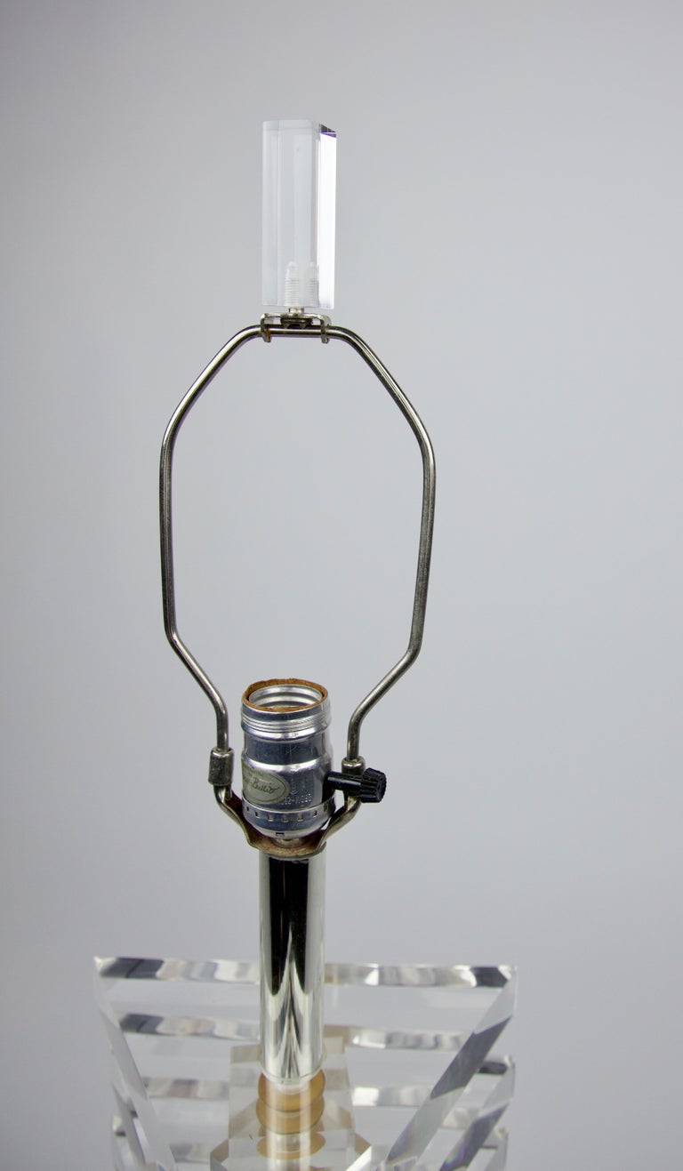 George Bullio, Stacked Triangle Lucite Lamp For Sale at 1stDibs ...