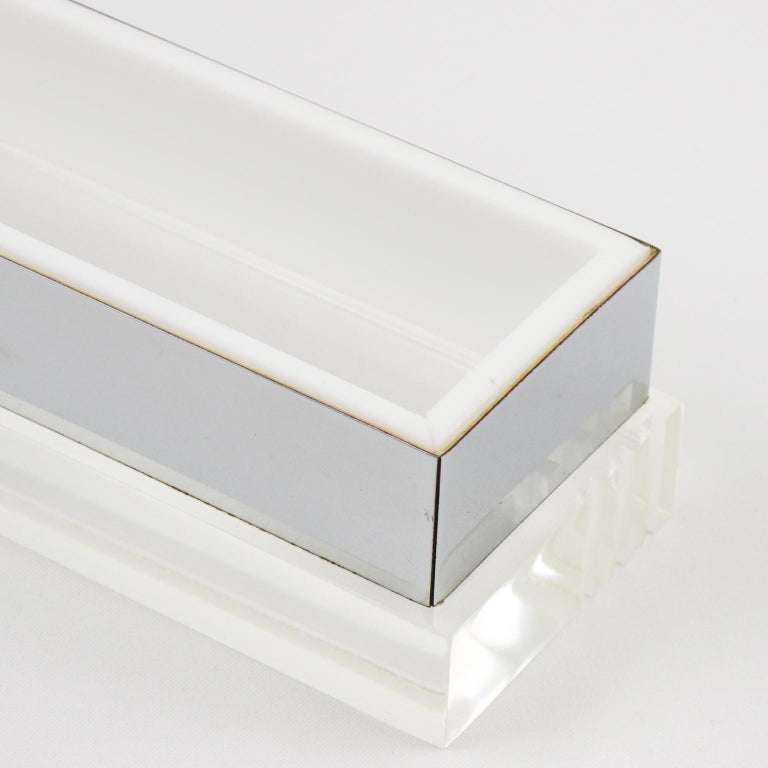 George Bullitt 1970s Lucite Chrome Box at 1stDibs
