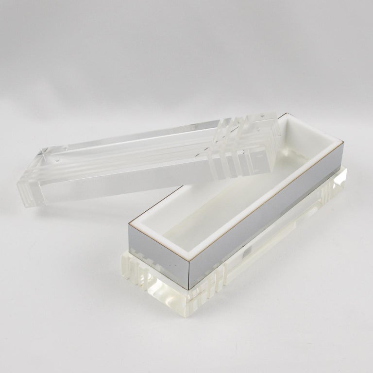 George Bullitt 1970s Lucite Chrome Box at 1stDibs