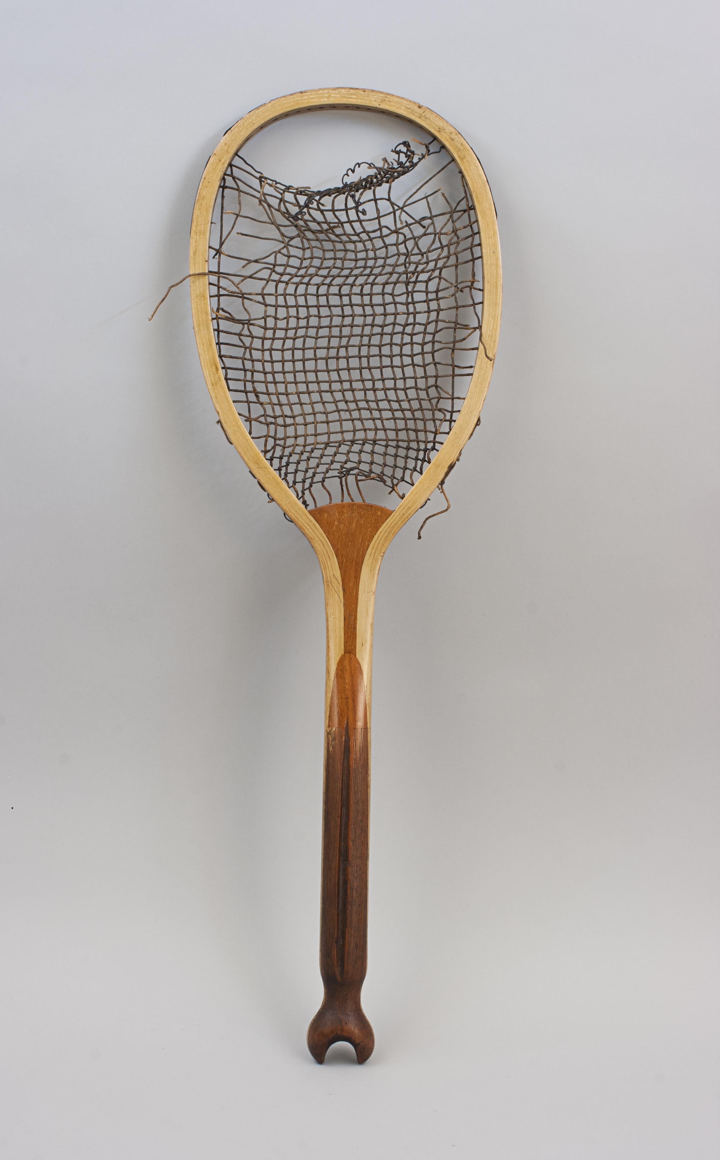 George Bussey Wooden Fishtail Tennis Racket, the Gordon For Sale at 1stDibs